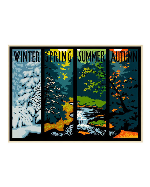 Laura Wilder Seasons IV Matted Framed Giclée Print | Maclin Studio