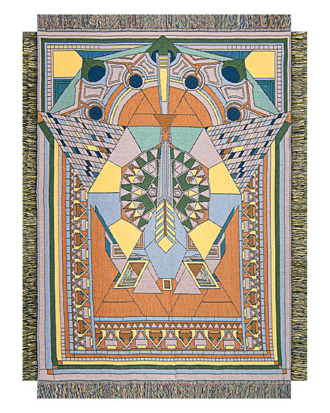 Frank Lloyd Wright Imperial Peacock Tapestry Throw | Maclin Studio