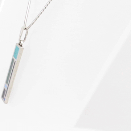Prairie Window Design Pendant Necklace Blue | Maclin Studio