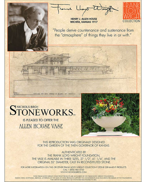 Frank Lloyd Wright Small Allen House Planter Vase | Maclin Studio