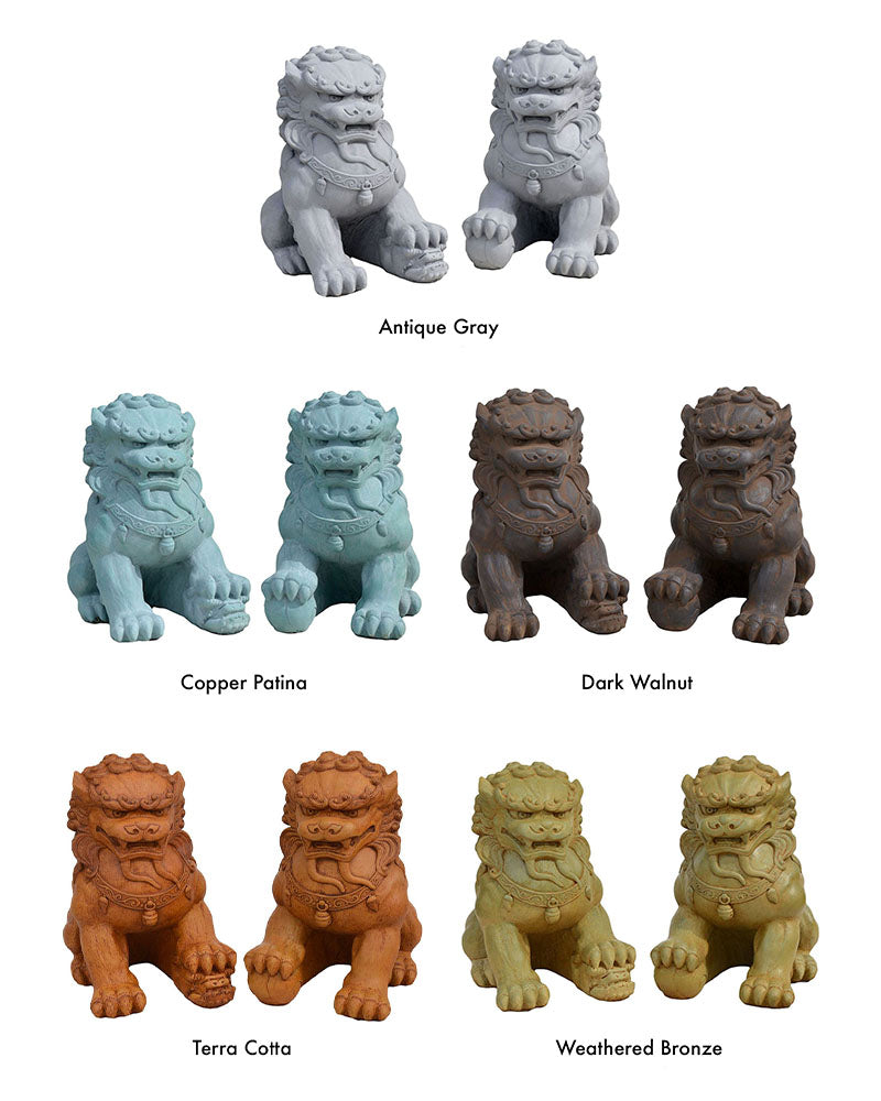 Fu Dog Pair in Cast Stone | Maclin Studio
