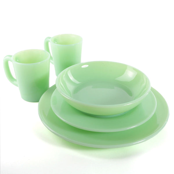 Mosser Glass Dinnerware 3-Piece Set with Shallow Bowl - Jadeite ...